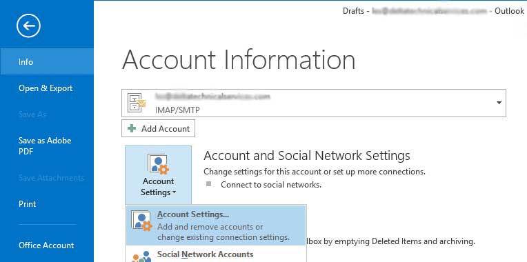 How to configure Outlook 2013 - Knowledgebase - Delta Technical Services How to configure Outlook 2013 - Knowledgebase - Delta Technical Services